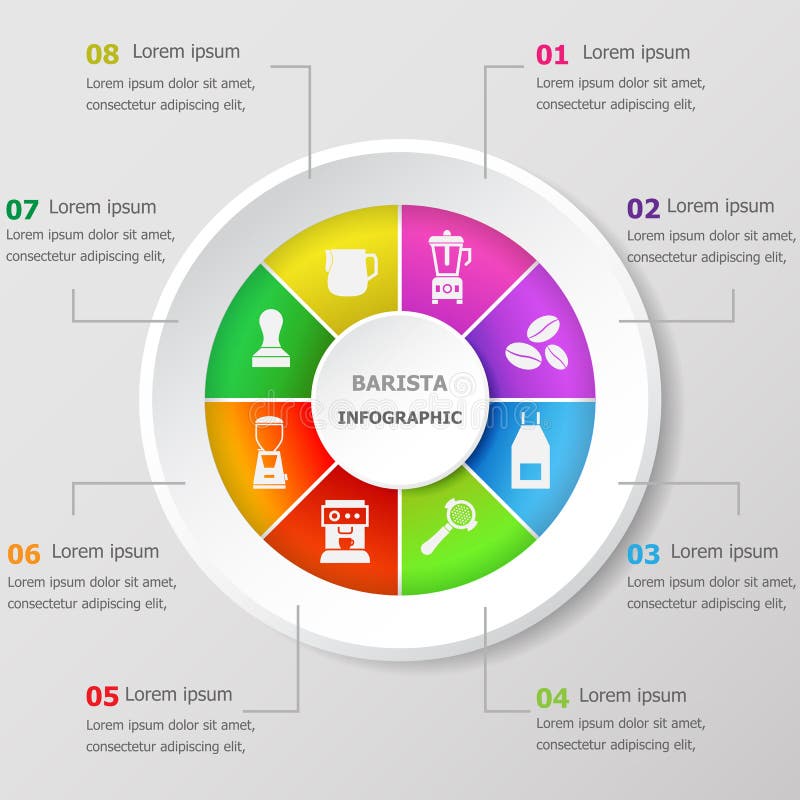 Infographic Design Template with Barista Icons Stock Vector ...