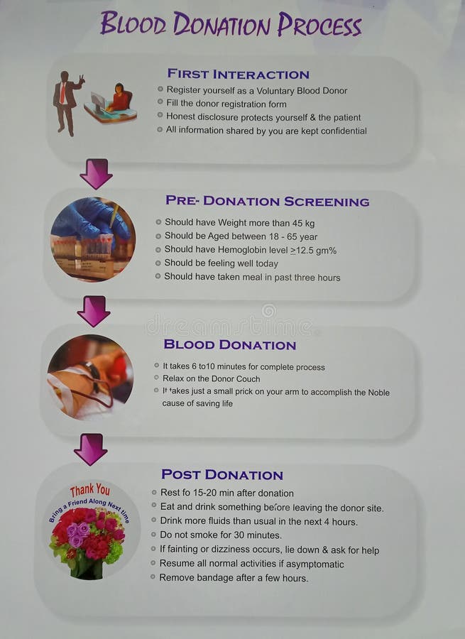 Infographic Design Template. Blood Donation Concept with 4 Steps. Can ...