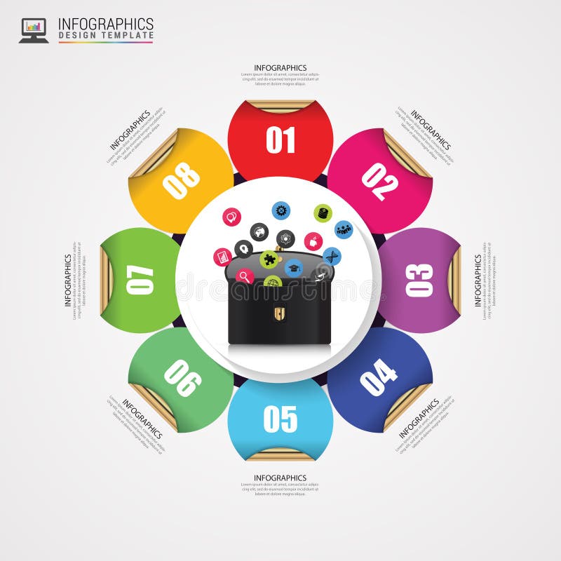 Infographic Design Template. Briefcase with Icons Stock Vector ...