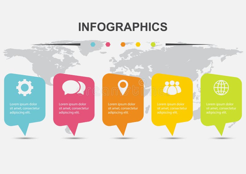 Infographic Design Template with Bubble Speech Stock Vector ...