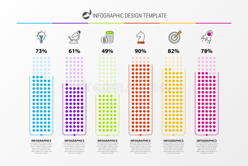 Infographic Design Template. Business Concept with 6 Columns Stock ...