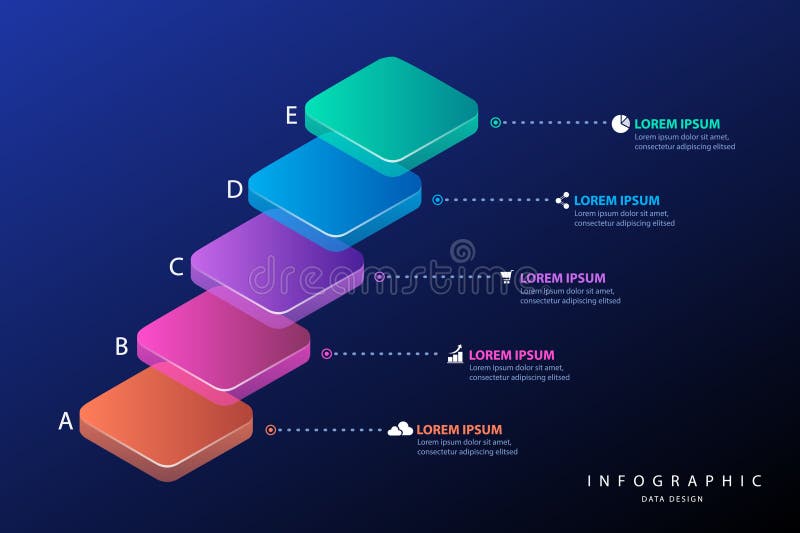 Infographic Design Template. Business Concept Presentation, Glowing ...