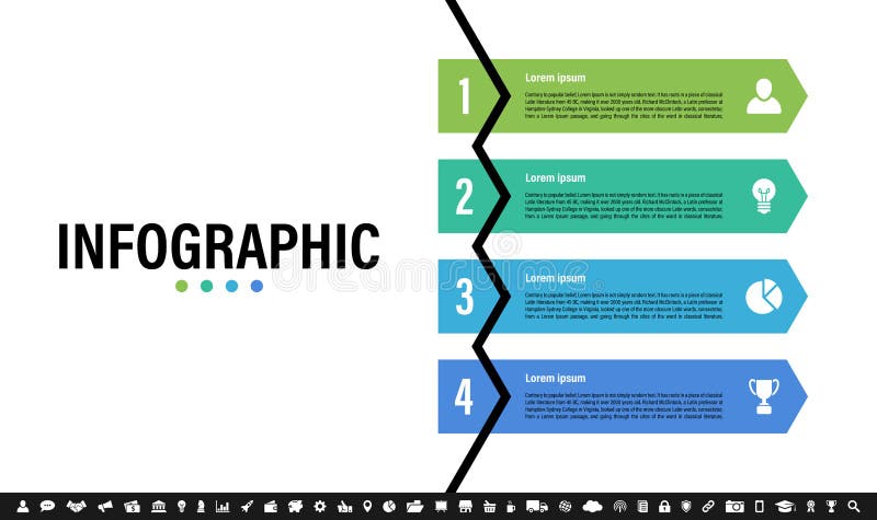 Four Steps Sequence Process Diagram Infographic Layout Concept Stock ...