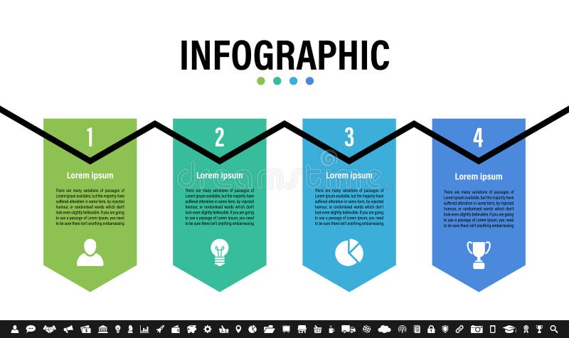 Four Steps Sequence Process Diagram Infographic Layout Concept Stock ...