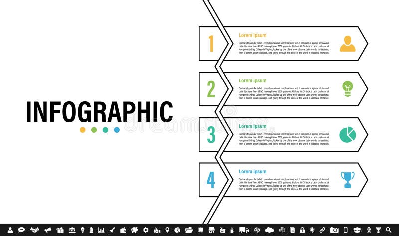 Four Steps Sequence Process Diagram Infographic Layout Concept Stock ...