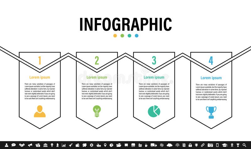Four Steps Sequence Process Diagram Infographic Layout Concept Stock ...