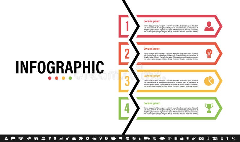 Four Steps Sequence Process Diagram Infographic Layout Concept Stock ...