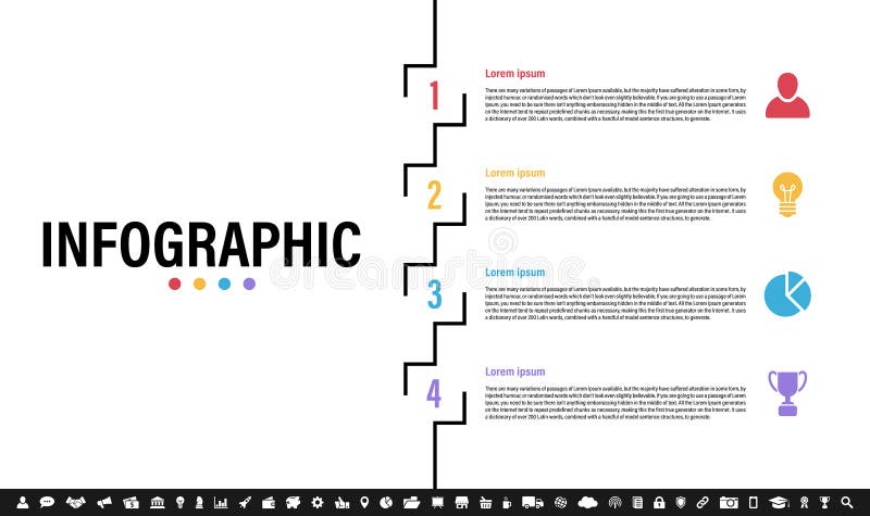 Four Steps Sequence Process Diagram Infographic Layout Concept Stock ...