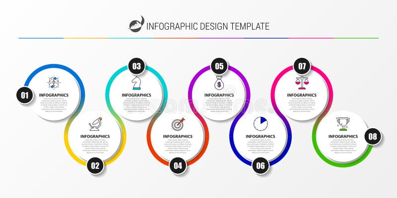 Infographic Design Template. Creative Concept with 8 Steps Stock Vector ...