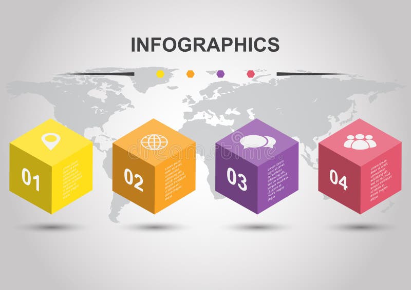 Infographic Design Template with Cubes Stock Vector - Illustration of ...