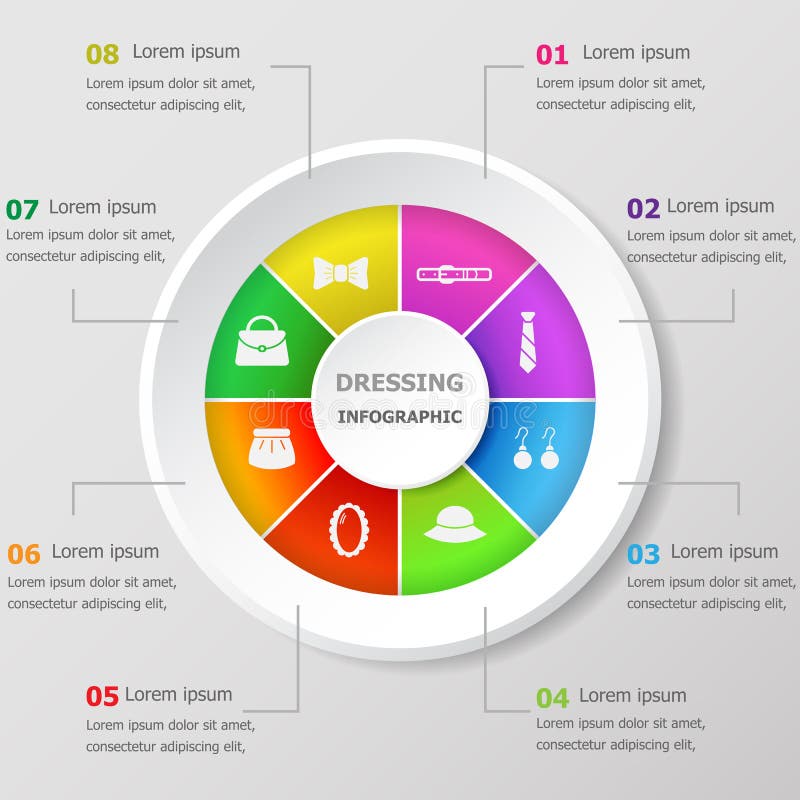 Infographic Design Template with Dressing Icons Stock Vector ...