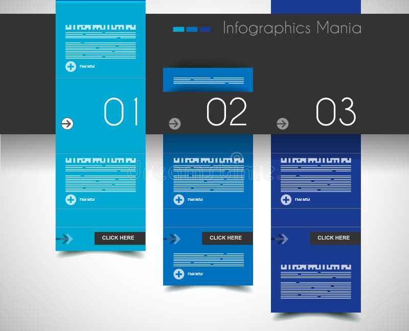 Infographic Design Template with Flat Design Panels Stock Illustration ...