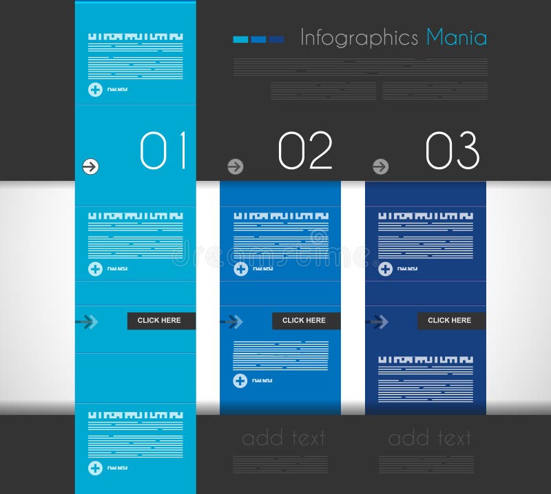 Infographic Design Template with Flat Design Panels Stock Illustration ...