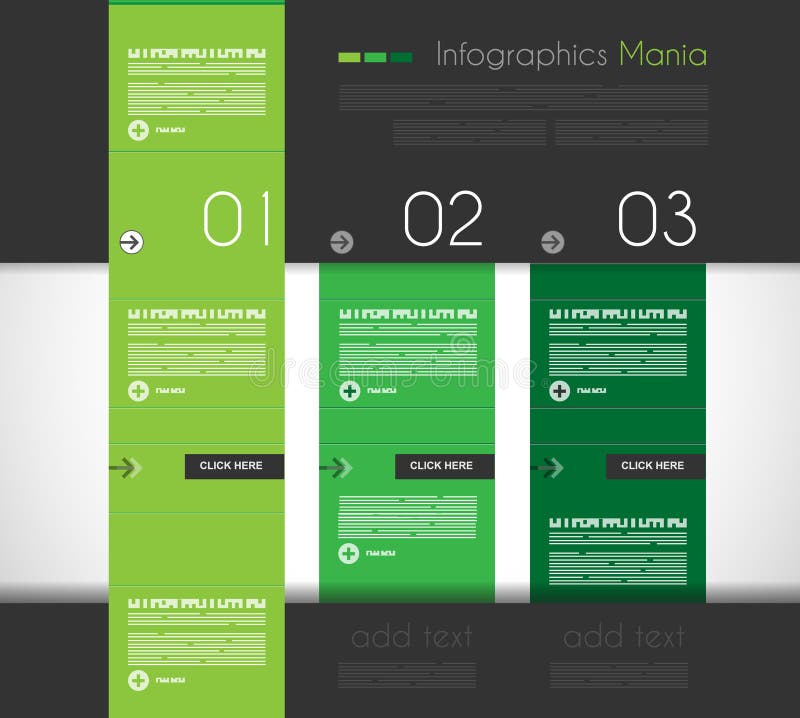 Infographic Design Template with Flat Design Panels Stock Illustration ...