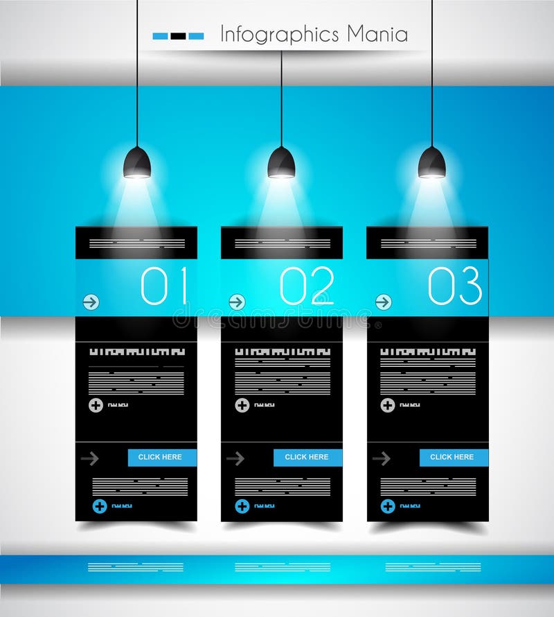 Infographic Design Template with Flat Design Panels Stock Illustration - Illustration of chain ...