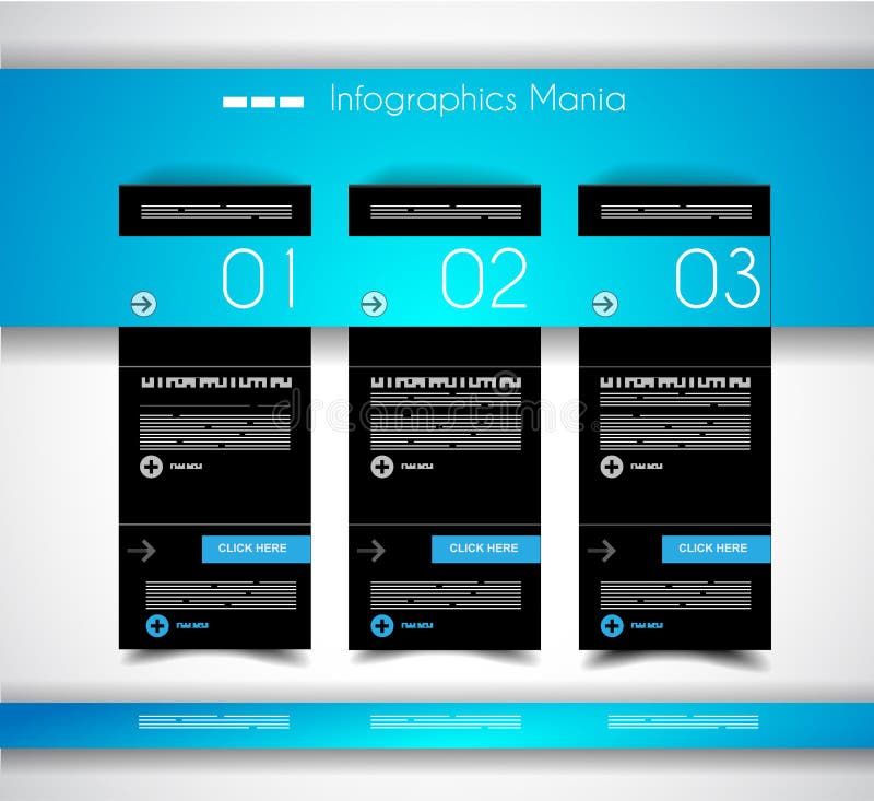 Infographic Design Template with Flat Design Panels Stock Illustration ...