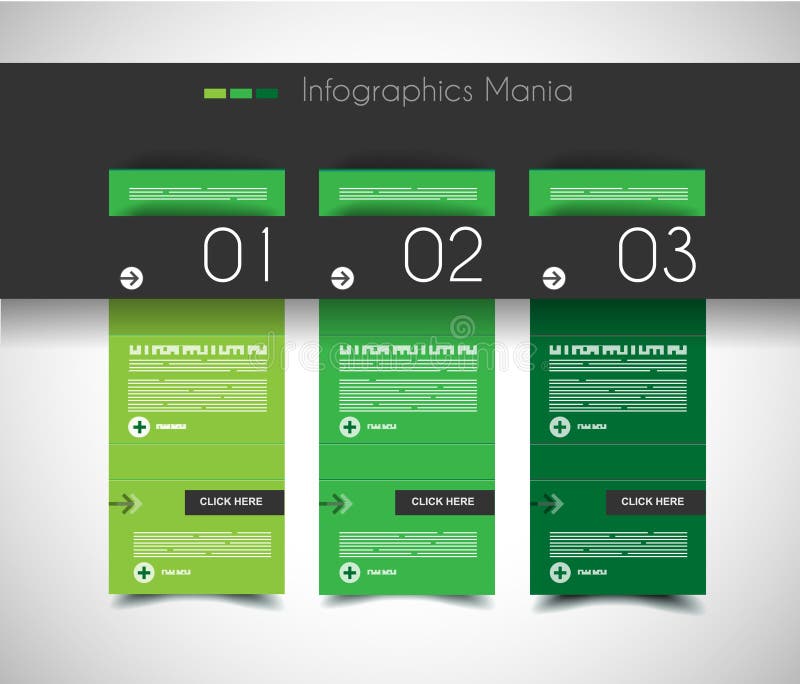 Infographic Design Template with Flat Design Panels Stock Illustration ...