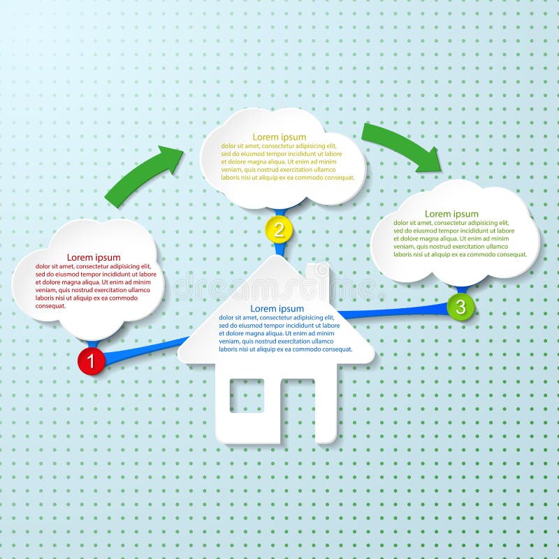 Infographic Design Template with House Stock Vector - Illustration of ...