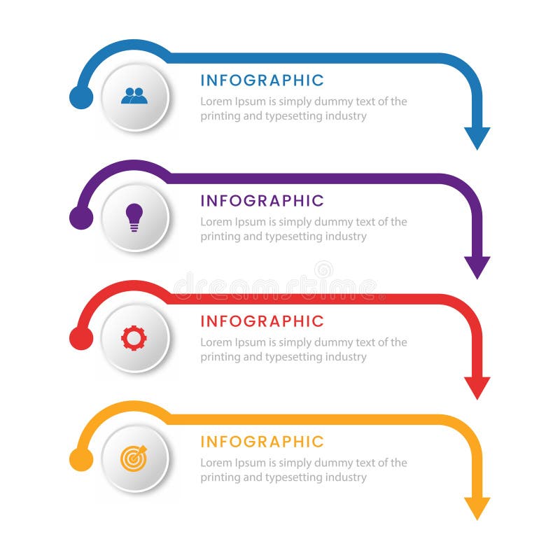 Infographic Design Template with Icons and 4 Options or Steps. Stock ...