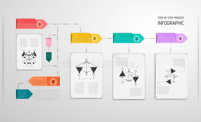 Infographic Design Template, Linear Thin Original Style. Stock Vector ...