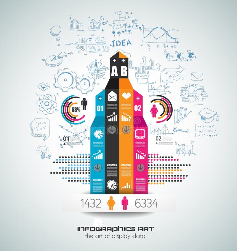 Infographic Design Template with Modern Flat Style. Stock Vector ...