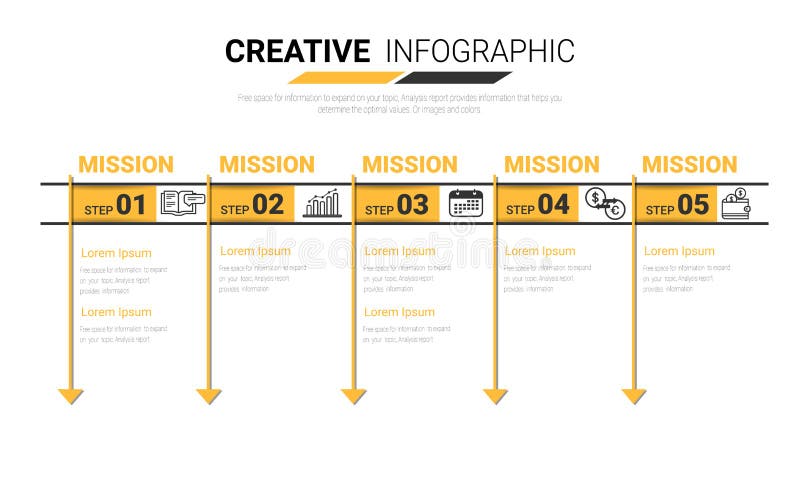 Infographic Design Template with Numbers 5 Option Can Be Used for ...