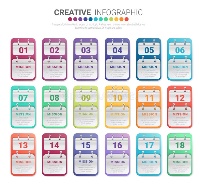Infographic Design Template with Numbers 18 Option Can Be Used for ...
