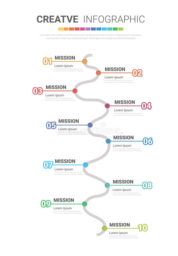 Infographic Design Template with Numbers 10 Option Can Be Used for ...