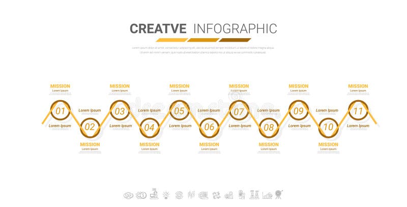 Infographic Design Template with Numbers 11 Option for Presentation ...