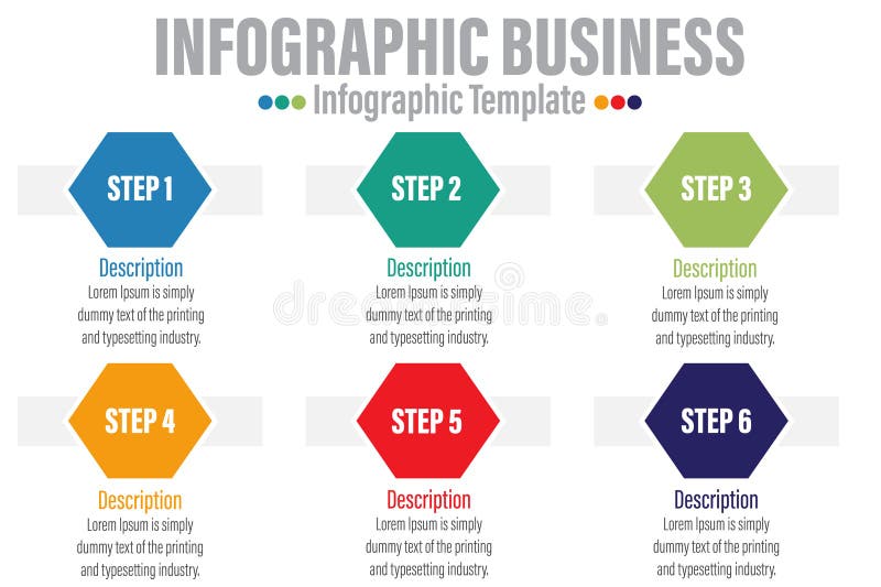 Infographic Design Template with Numbers Six 6 Steps, Six 6 Option Can ...