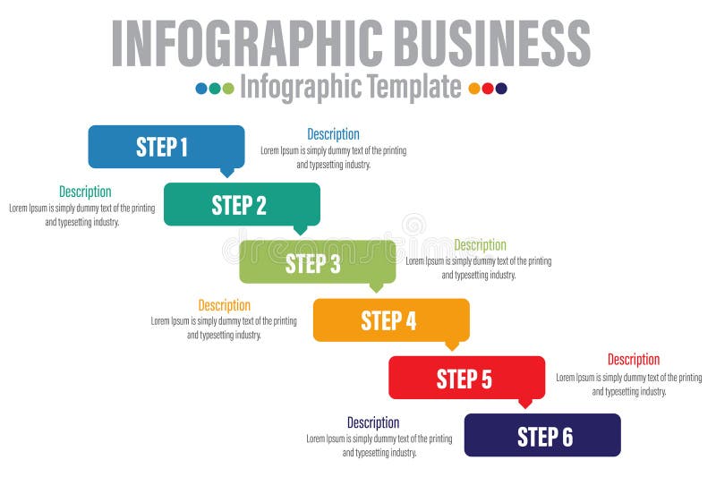 Infographic Design Template with Numbers Six 6 Steps, Six 6 Option for ...