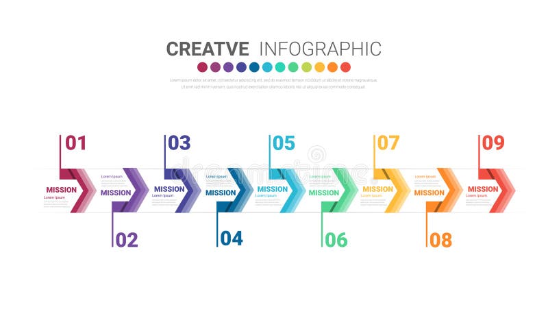 Infographic Design Template with 9 Options, Can Be Used for Process ...