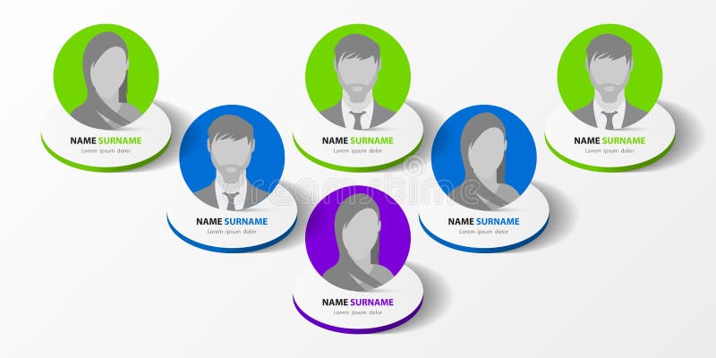 Infographic Design Template. Organization Chart with 6 People Stock ...