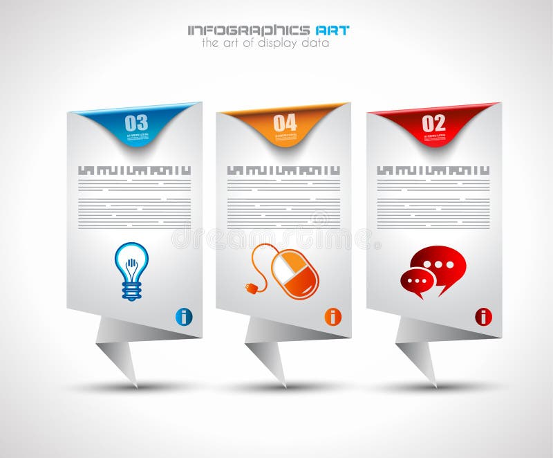 Infographic Design Template with Paper Tags Stock Vector - Illustration ...