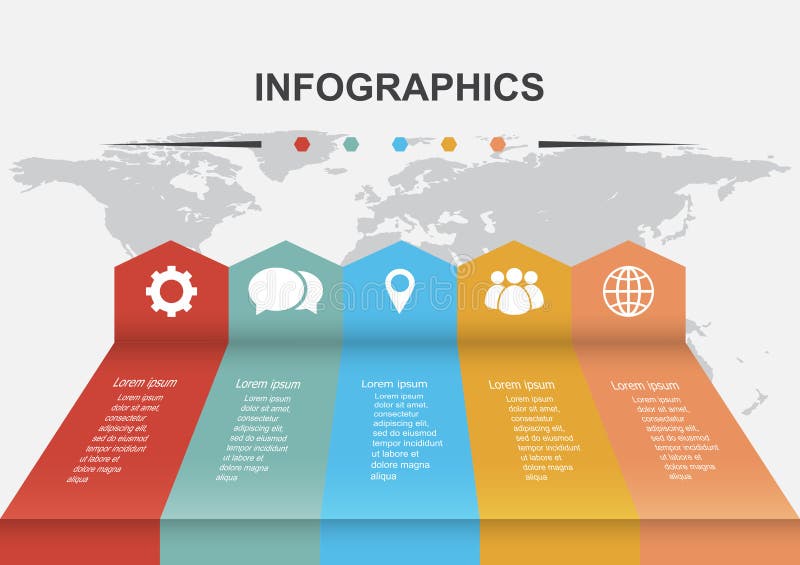 Infographic Design Template with Perspective Arrows Stock Vector ...