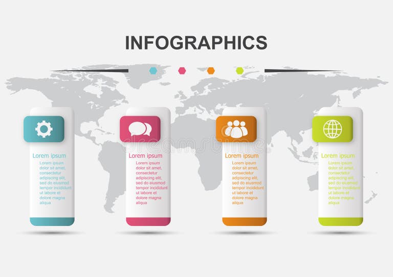Infographic Design Template Regtangle Banners with Reflect Stock Vector ...