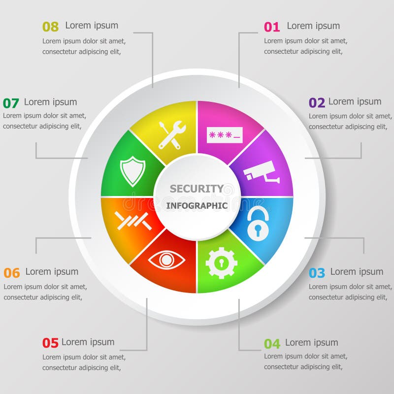 Infographic Design Template with Security Icons Stock Vector ...