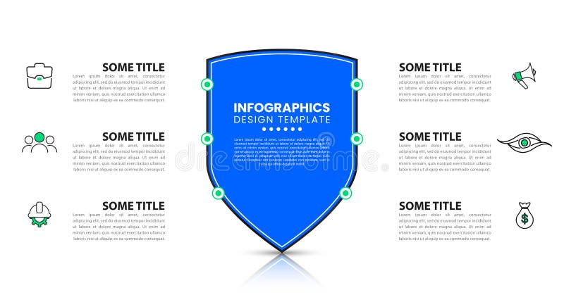 Infographic Design Template with Security Shield. Creative Concept with ...