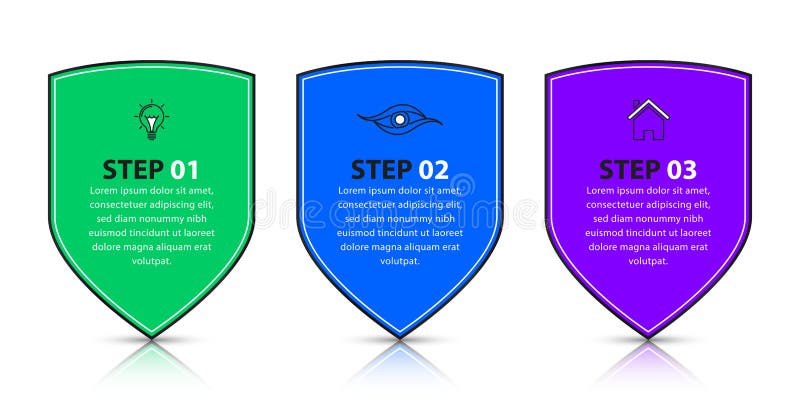 Infographic Design Template with Security Shield. Vector Stock Vector ...