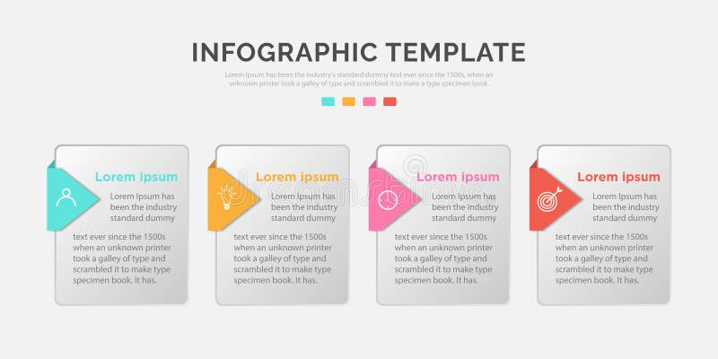 Infographic Design Template 4 Step with Icon Stock Vector ...