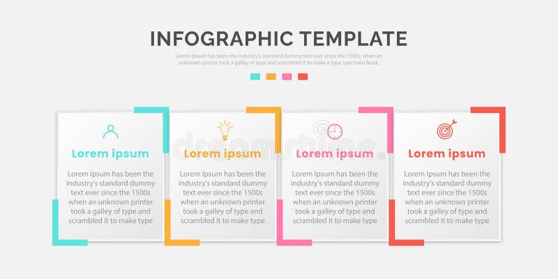 Infographic Design Template 4 Step with Icon Stock Illustration ...