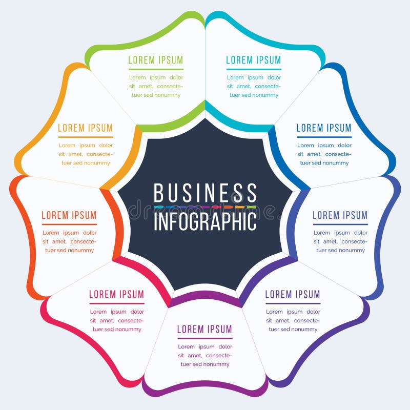 Infographic Design Template 9 Steps, Objects, Elements or Options ...