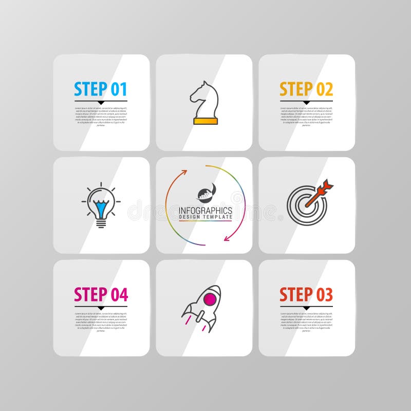 Infographic Design Template with 4 Steps. Vector Stock Vector ...