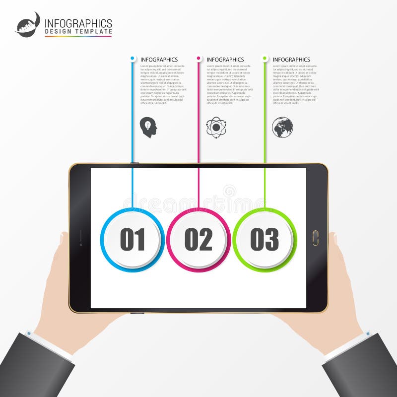 Infographic Design Template with Tablet. Vector Stock Vector ...