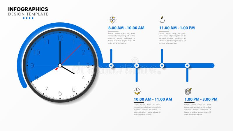 Infographic Design Template. Time Organization with 4 Steps Stock ...