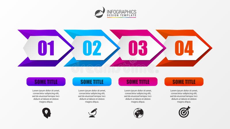 Infographic Design Template. Timeline Concept with Arrows Stock Vector ...