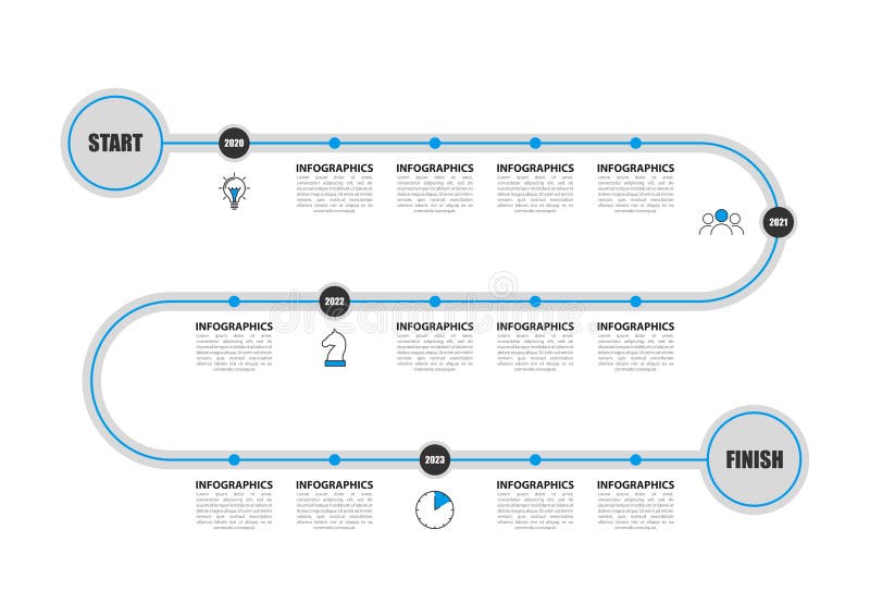 Infographic Vector Concept In Flat Design Style - Timeline Template ...