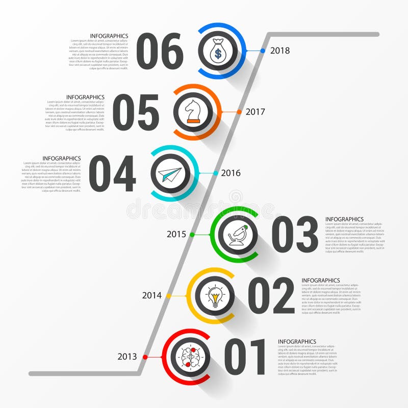 Infographic Design Template. Timeline Concept with 10 Steps Stock ...