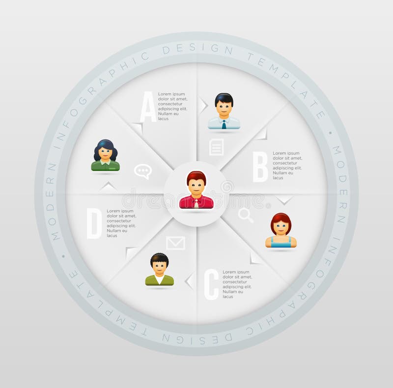 Temporary Timeline Infographic with Economic Icons Vector Circular ...