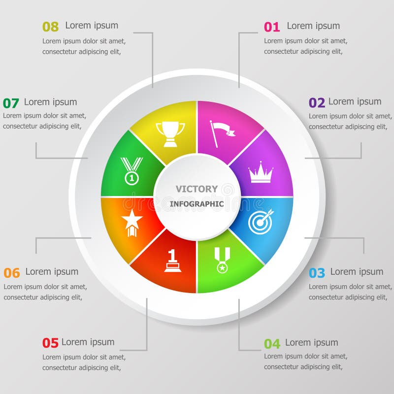 Infographic Design Template with Victory Icons Stock Vector ...